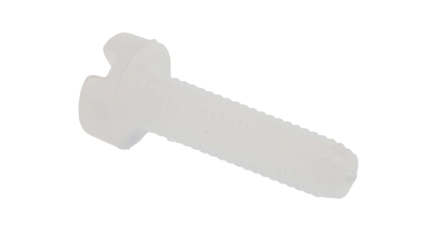 RS PRO Slot Cheese Head Nylon Machine Screws, M3x12mm | RS