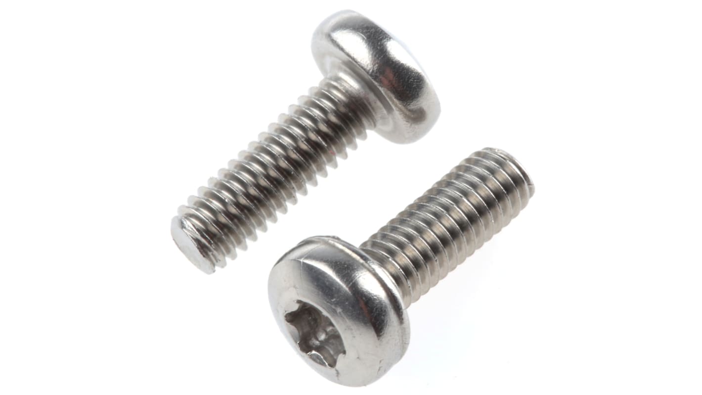 RS PRO Pozidriv Pan A2 304 Stainless Steel Machine Screws DIN 7985Z, M4x12mm | RS