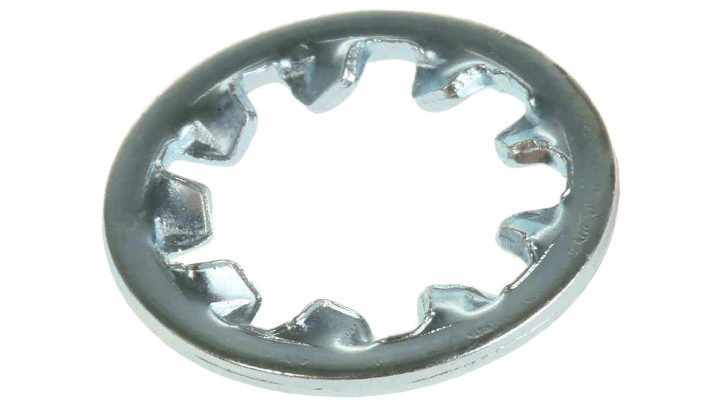 Bright Zinc Plated Steel Internal Tooth Shakeproof Washer, M8 | RS