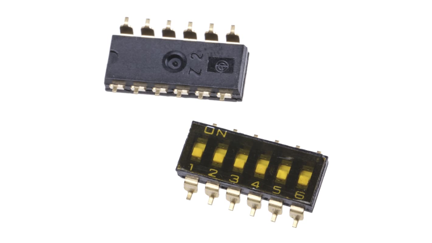 A6S-6102-H | Omron 6 Way Surface Mount DIP Switch 6P | RS