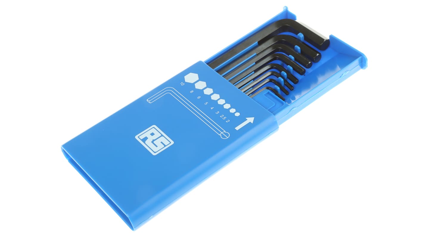 RS PRO 8 piece Hex Key Set, L Shape 2 → 10mm Ball End | RS