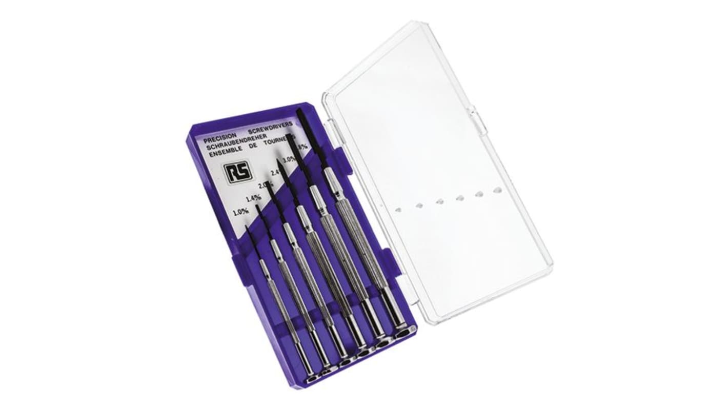 RS PRO Precision Slotted Screwdriver Set, 6-Piece | RS