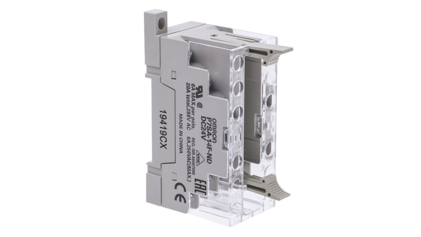 P7SA-14F-ND DC24 | Omron P7SA 14 Pin 24V dc DIN Rail Relay Socket, for ...