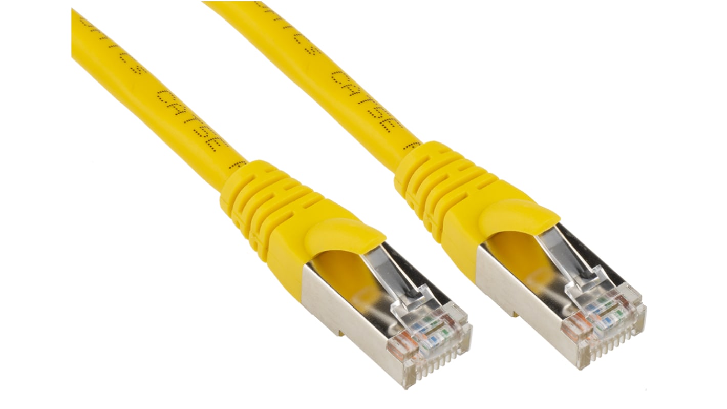 RS PRO Cat5e Male RJ45 to Male RJ45 Ethernet Cable, F/UTP, Yellow PVC ...