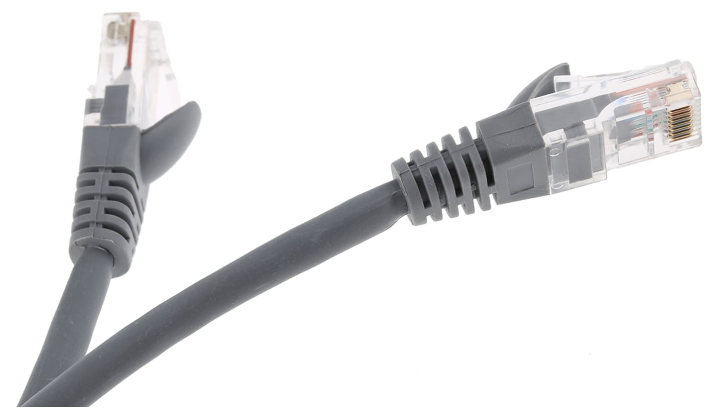 RS PRO Cat5e Male RJ45 to Male RJ45 Ethernet Cable, U/UTP, Grey LSZH ...