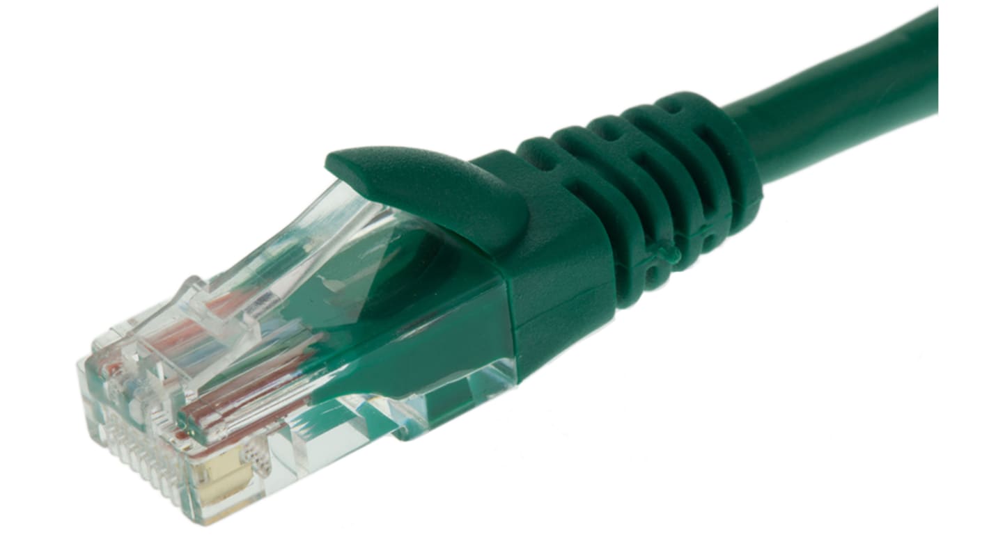 RS PRO Cat5e Male RJ45 to Male RJ45 Ethernet Cable, U/UTP, Green PVC ...