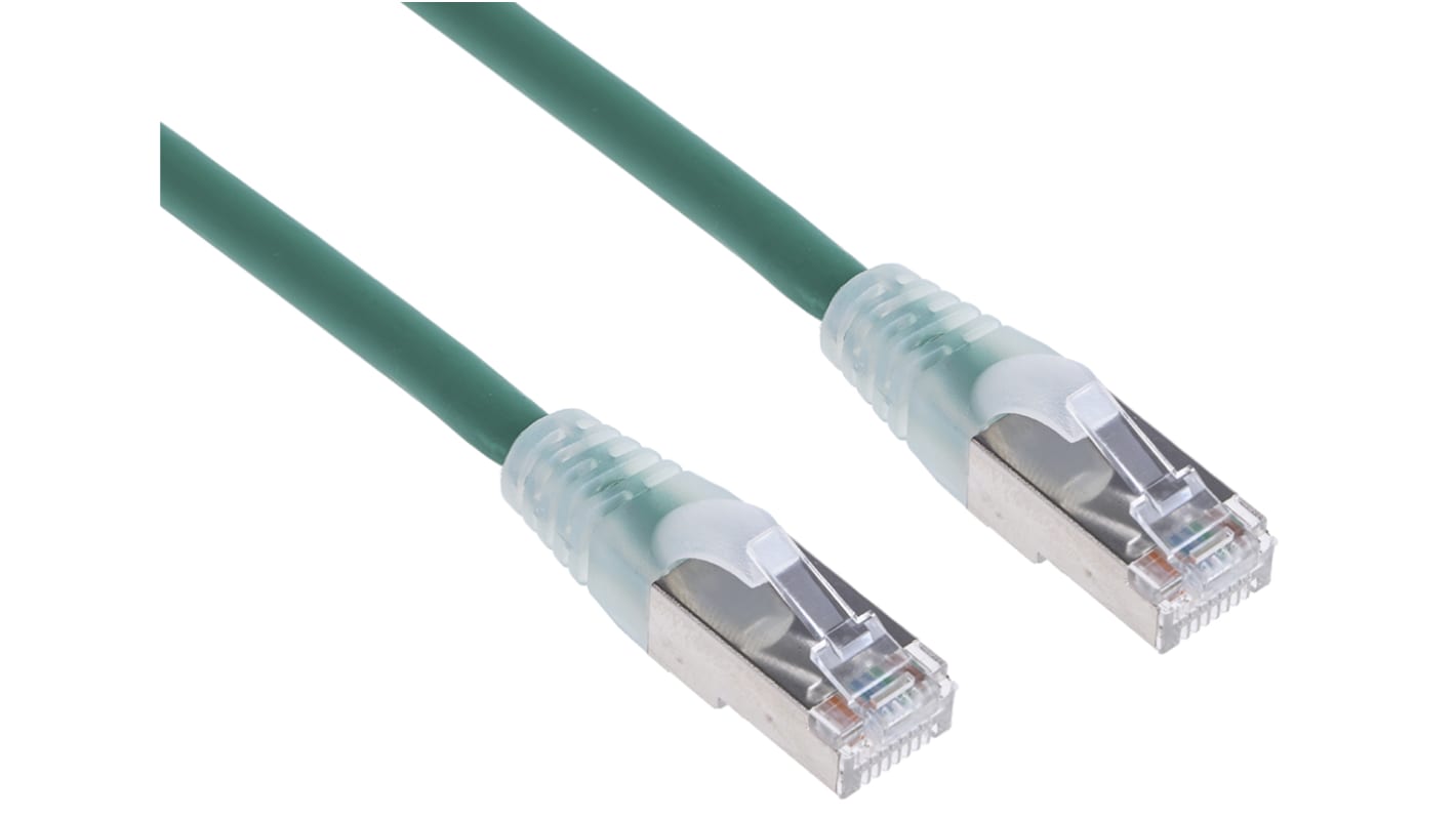 RS PRO Cat6 Male RJ45 to Male RJ45 Ethernet Cable, F/UTP, Green LSZH ...