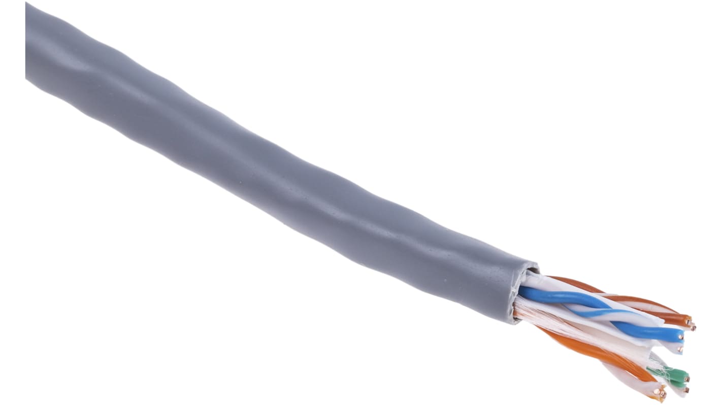 RS PRO Cat6 Ethernet Cable, U/UTP, Grey PVC Sheath, 305m | RS