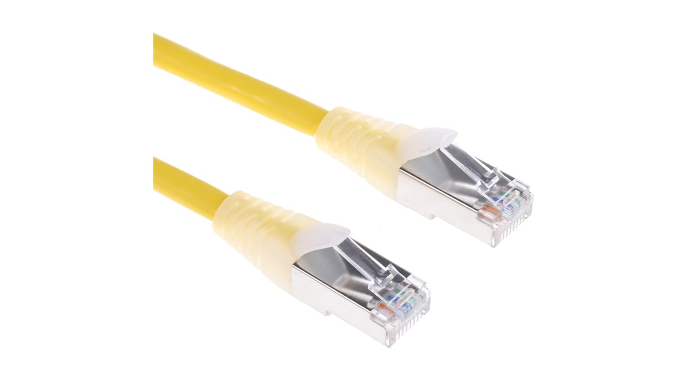 RS PRO Cat5e Male RJ45 to Male RJ45 Ethernet Cable, F/UTP, Yellow PVC ...