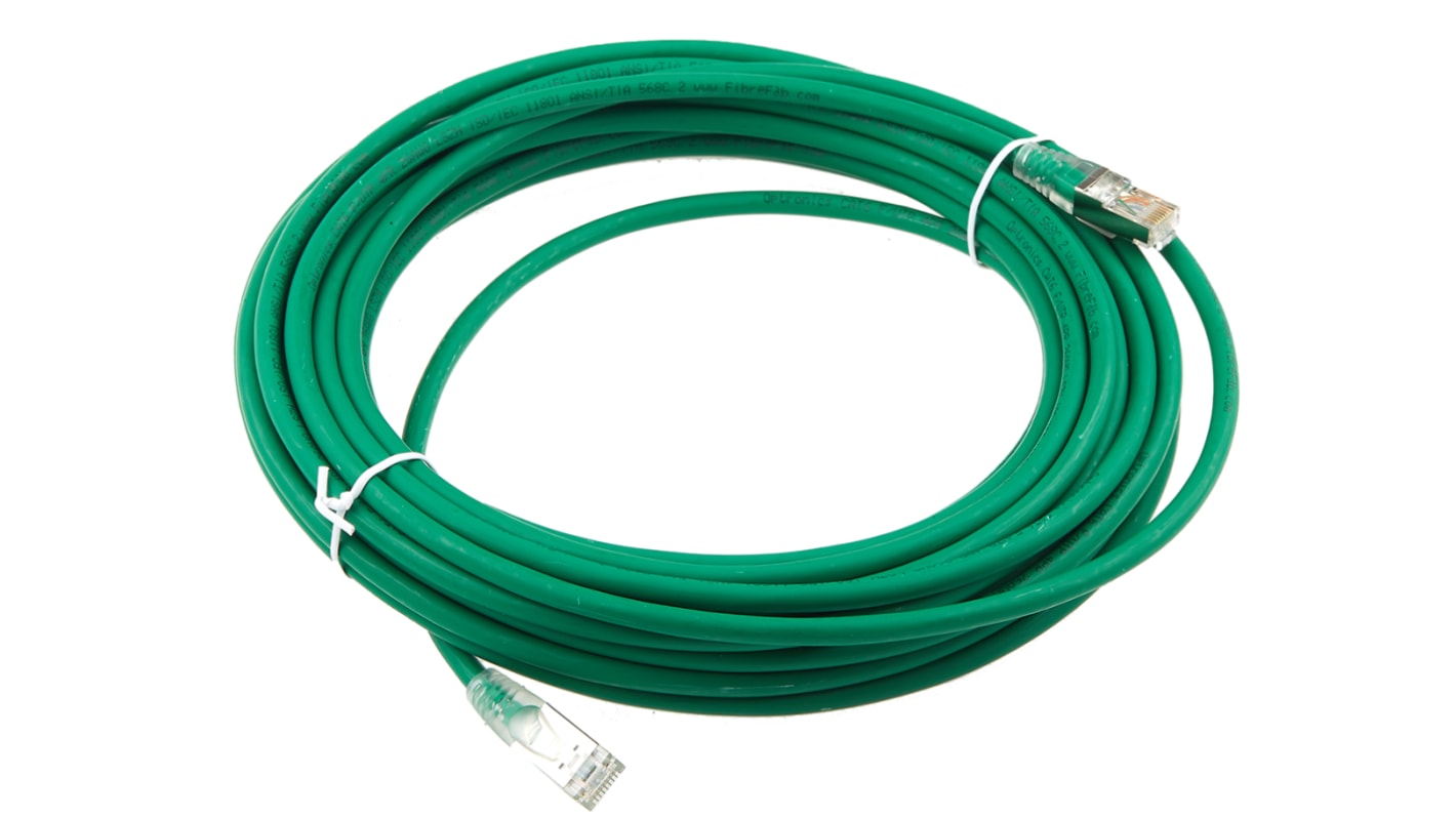 RS PRO Cat6 Male RJ45 to Male RJ45 Ethernet Cable, F/UTP, Green LSZH ...