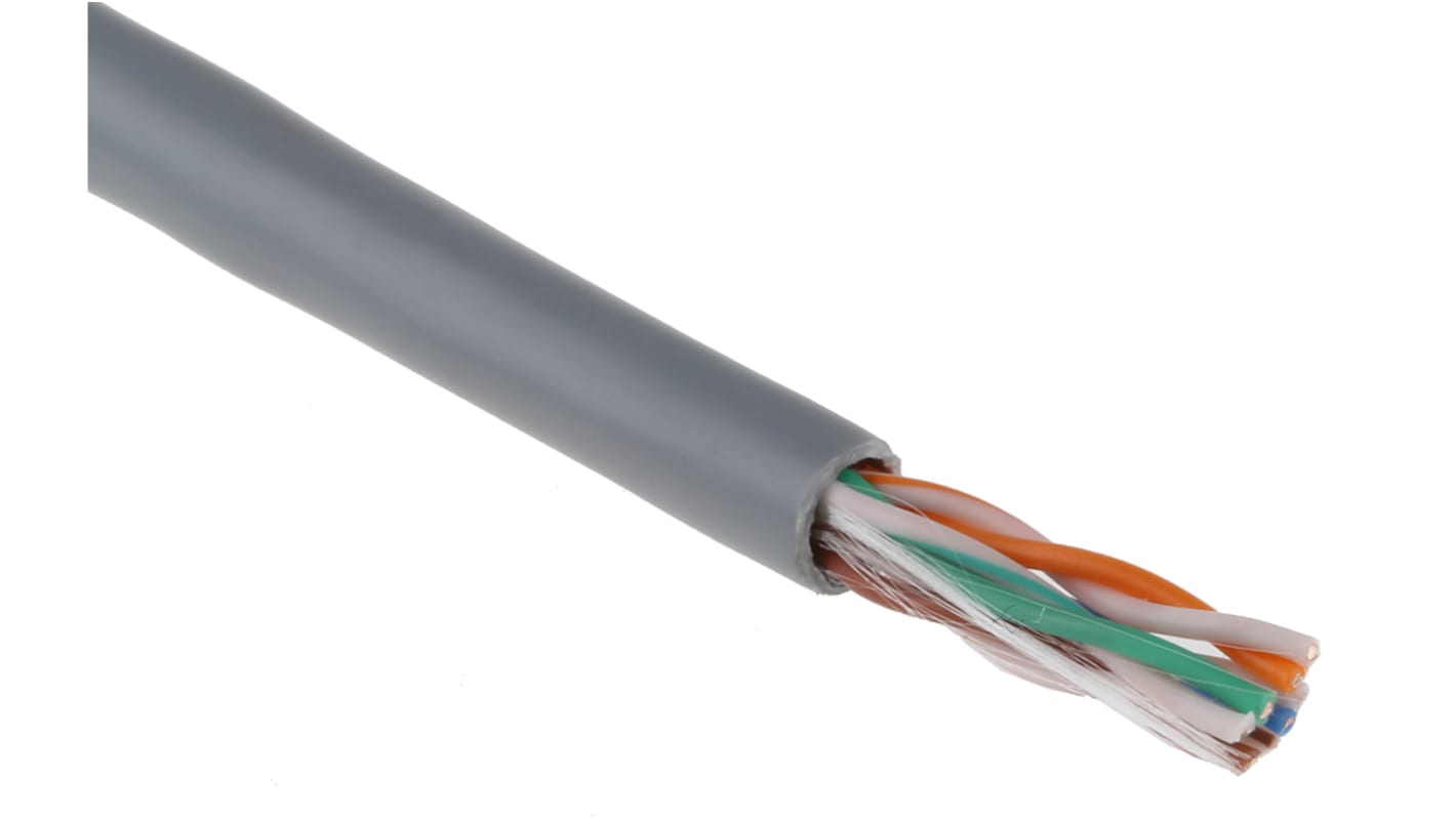 RS PRO Cat5e Ethernet Cable, U/UTP, Grey PVC Sheath, 305m | RS