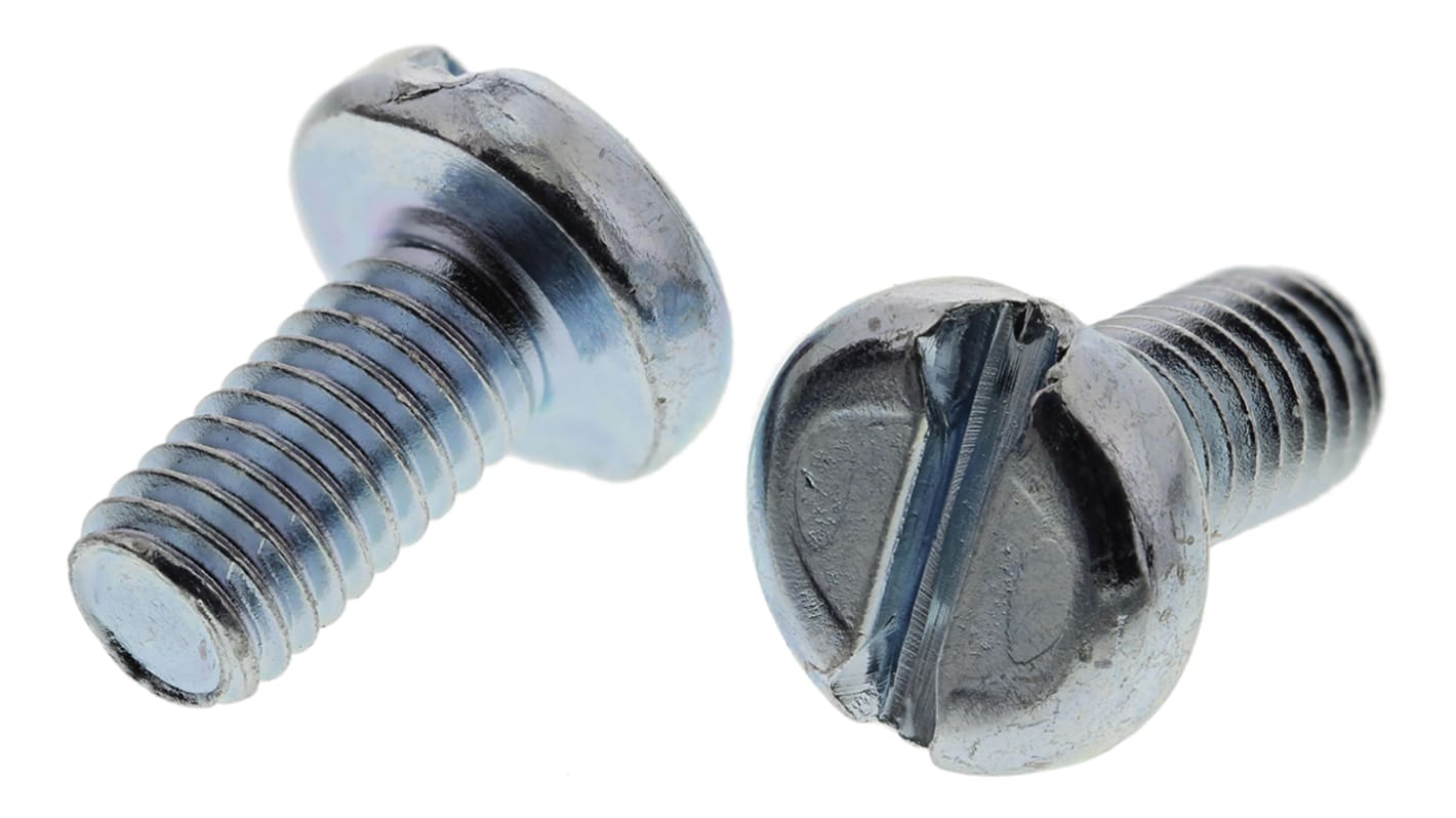 RS PRO Slot Pan Steel Machine Screws DIN 85, M6x12mm | RS