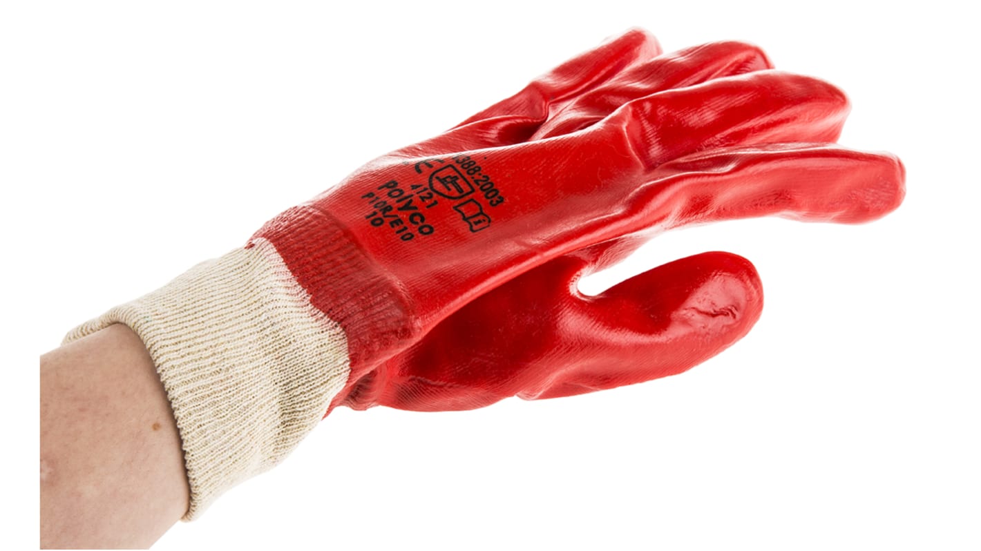 P10/E10 | BM Polyco Red Cotton General Purpose Work Gloves, Size 10 ...
