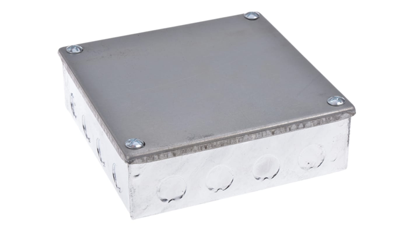 RS PRO Steel Galvanised Adaptable Box, 150mm x 150mm x 50mm 20/25mm ...