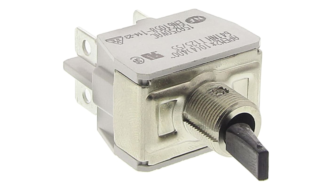 641NH/2 | APEM Toggle Switch, Panel Mount, (On)-Off, 2RT, Tab Terminal | RS