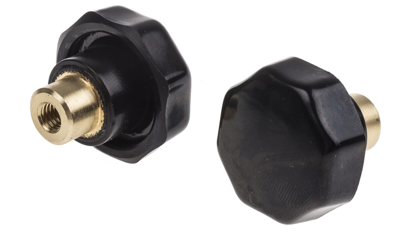 RS PRO Black Multiple Lobes Clamping Knob, M6, Threaded Hole | RS
