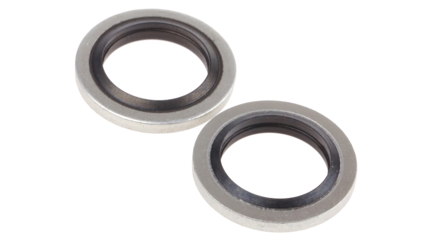 RS PRO Nitrile Rubber Bonded Washer, 10.7mm Bore, 16mm Outer Diameter | RS