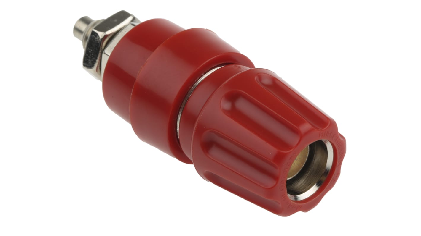 930136101 | Hirschmann Test & Measurement 4mm Red Terminal Post, 60V dc ...