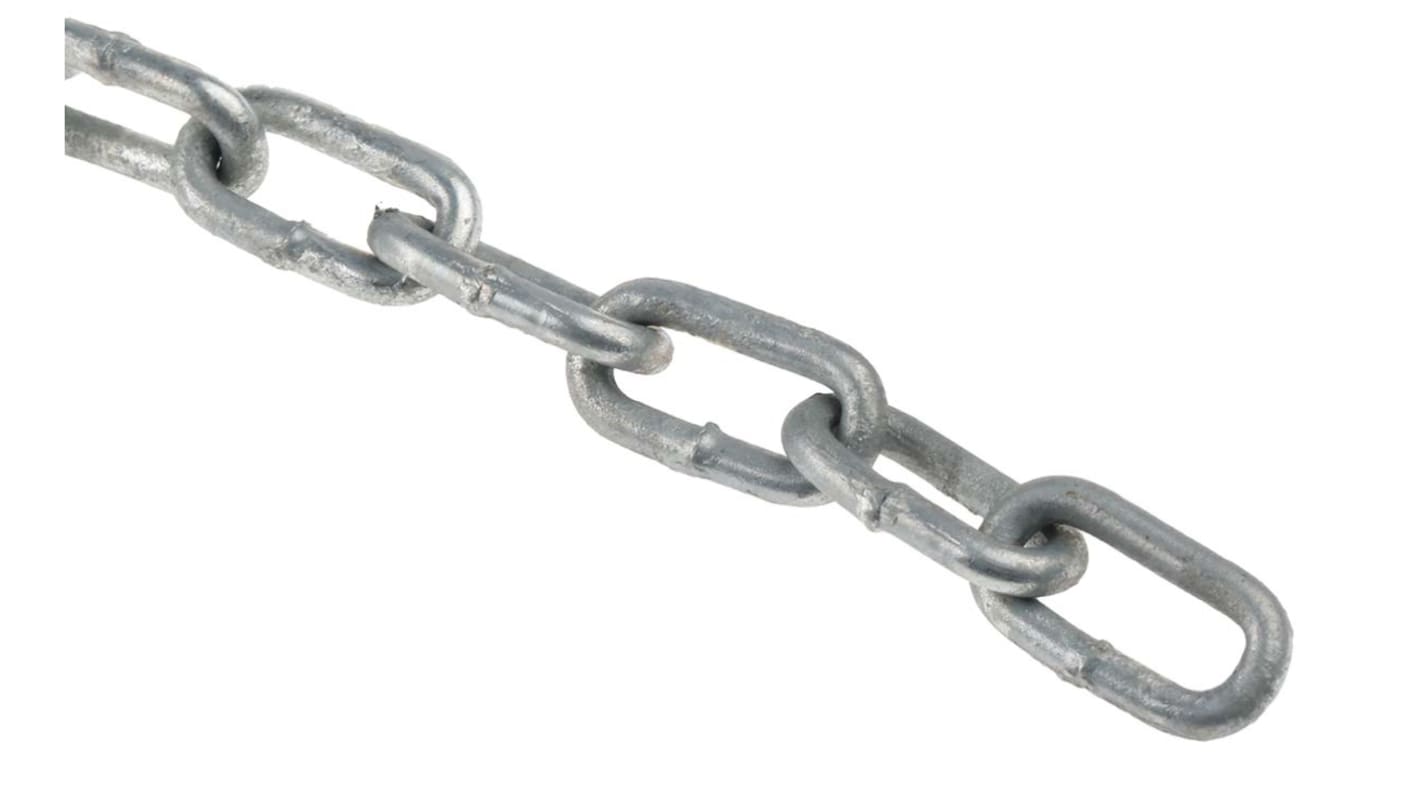 RS PRO Galvanised Steel Chain, 10m Length, 56 kg Lifting Load | RS