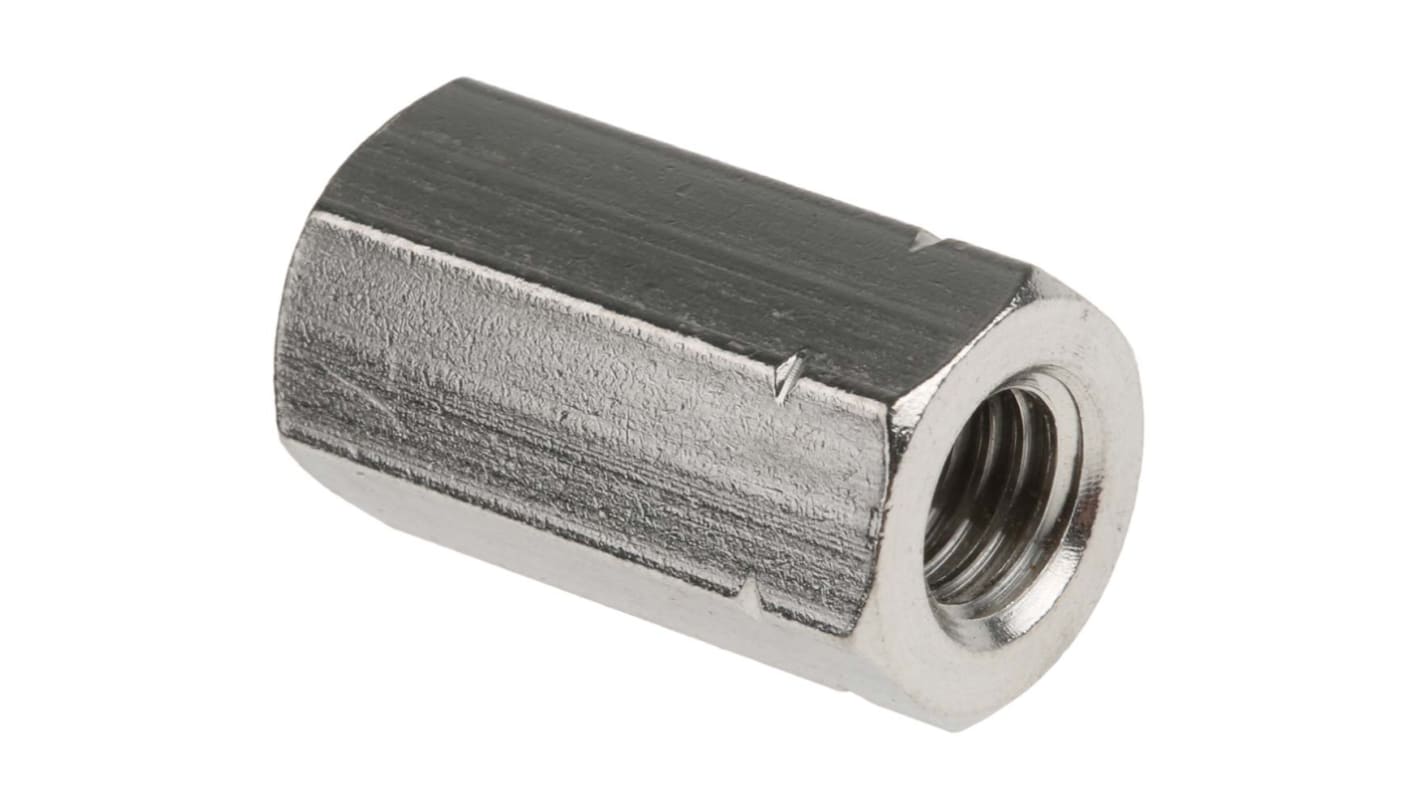24mm Plain Stainless Steel Coupling Nut, M8, A2 304 | RS