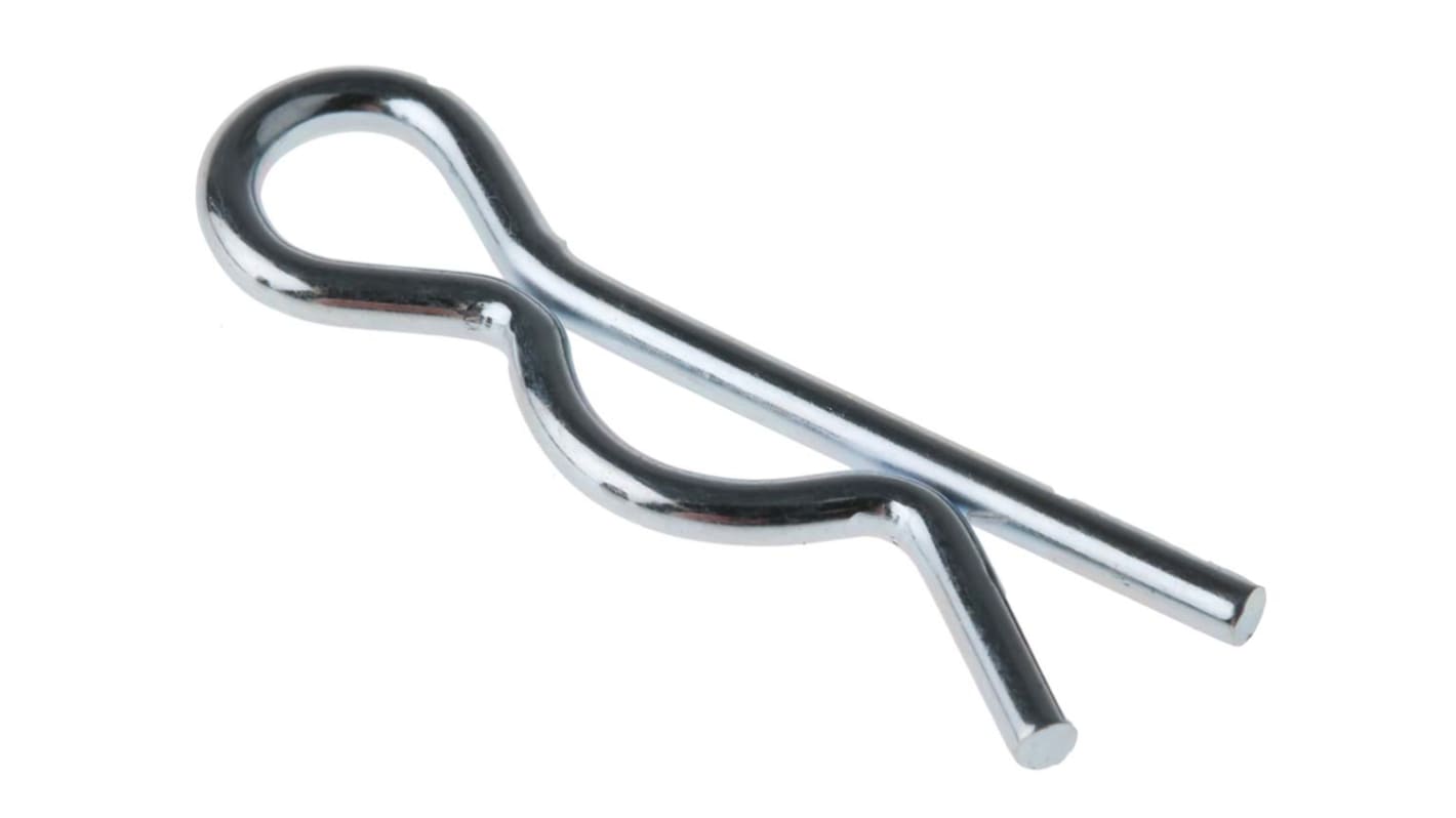 RS PRO 33mm Bright Zinc Plated Steel Retaining Clip, 9.5mm Diameter | RS
