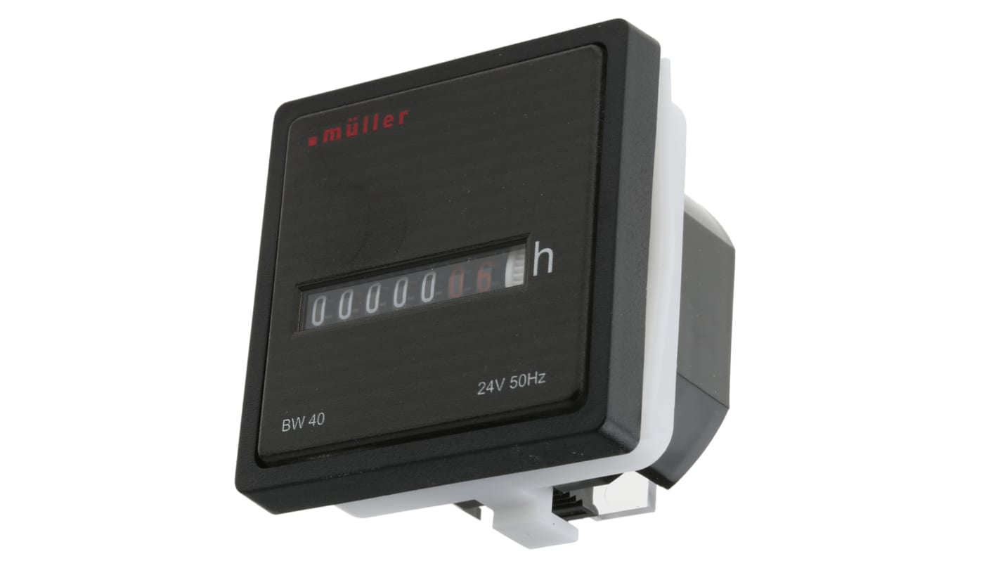 BW 40.28 24V | Muller BW40 Hour Meter Counter, 7 Digit, 24 V ac | RS
