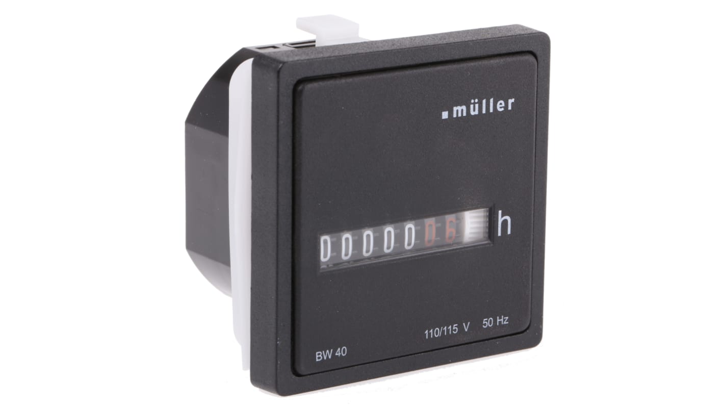 BW 40.28 115V | Muller BW40 Hour Meter Counter, 7 Digit, 115 V ac | RS