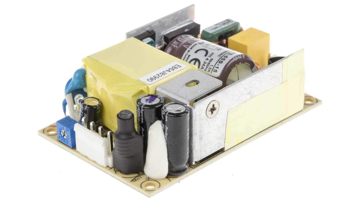 MEAN WELL Switching Power Supply, EPS-65S-15, 15V dc, 4.34A, 65W, 1 ...