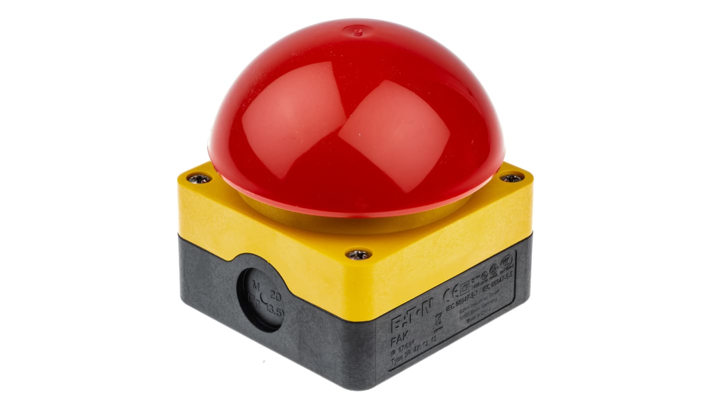 256790 FAK-R/V/KC02/IY | Eaton FAK Series Maintained Push Button Complete Unit, Surface Mount ...