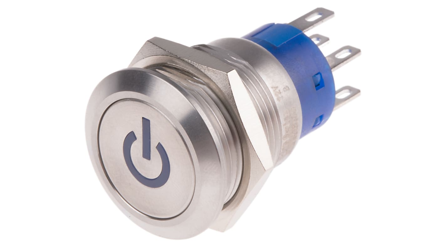 RS PRO Illuminated Push Button Switch, Latching, Panel Mount, 19mm ...