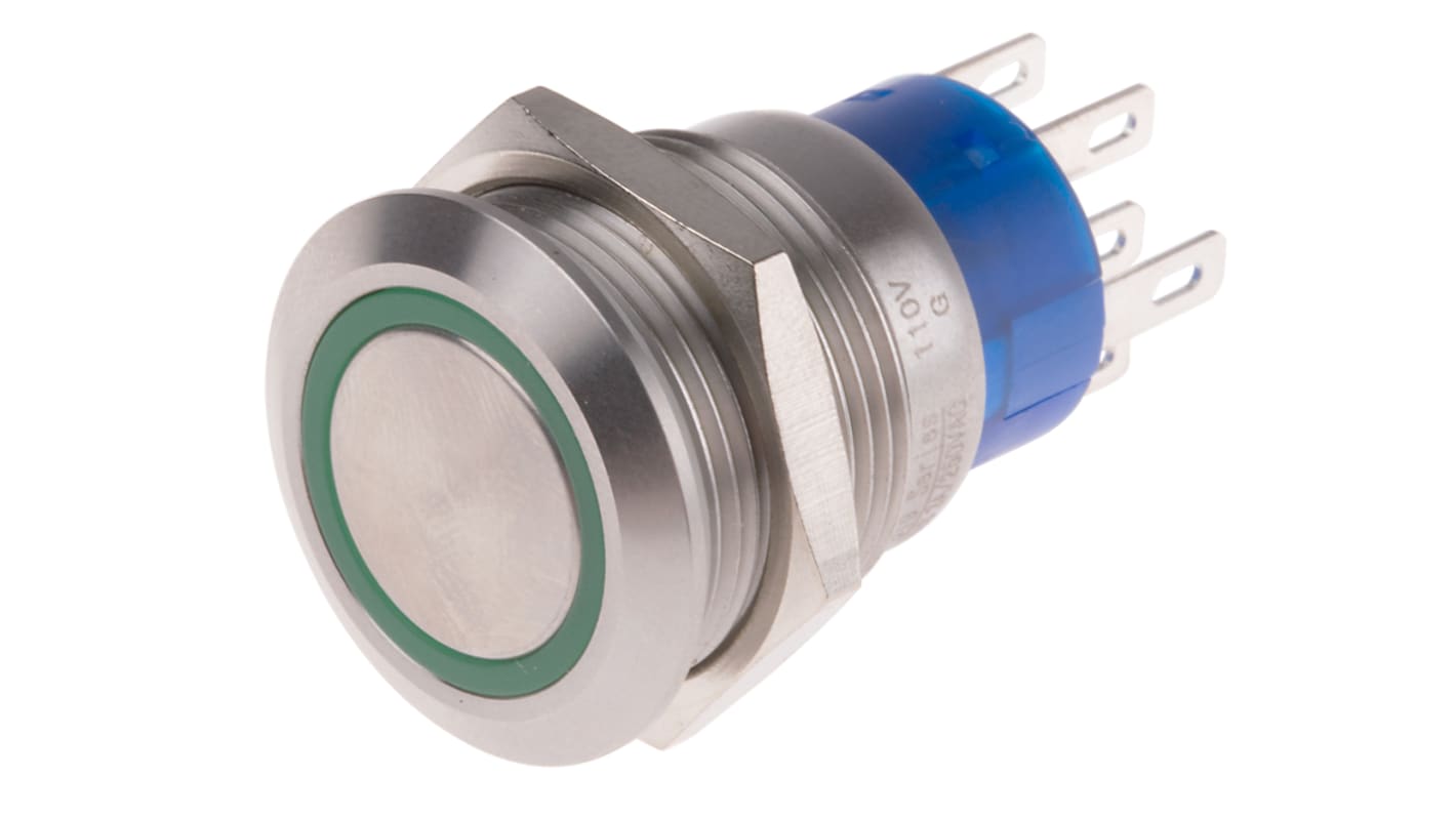 RS PRO Illuminated Push Button Switch, Momentary, Panel Mount, 19.2mm ...