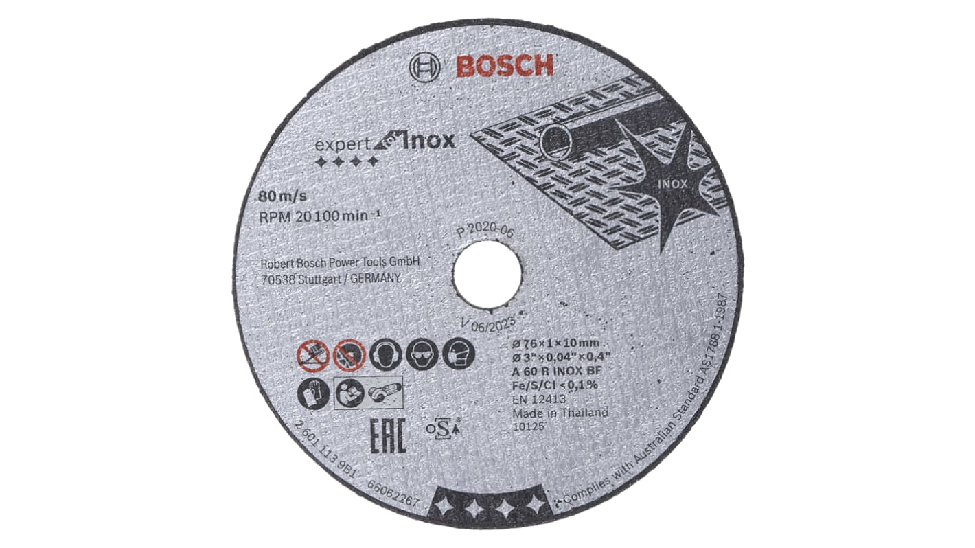 2608601520 | Bosch Silicon Carbide Cutting Disc, 76mm x 1mm Thick, Very ...