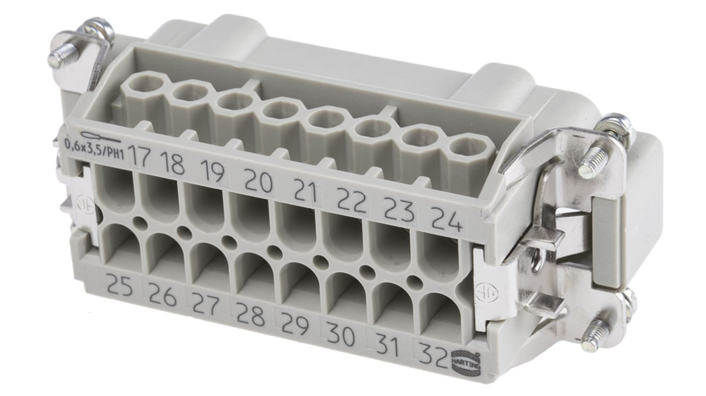 09330162611 | HARTING Heavy Duty Power Connector Insert, 16A, Male, Han E Series, 16 Contacts | RS