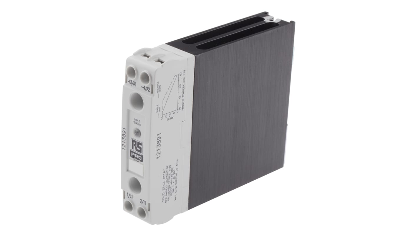 RS PRO Solid State Relay, 20 A Load, DIN Rail Mount, 530 V rms Load, 32 ...