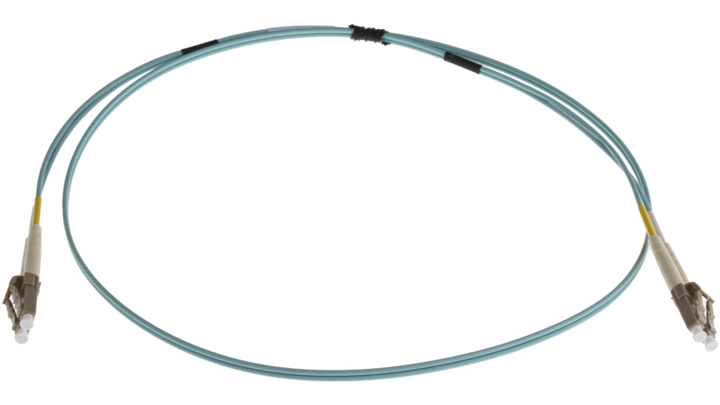 RS PRO LC to LC Duplex Multi Mode OM3 Fibre Optic Cable, 900μm, Blue ...