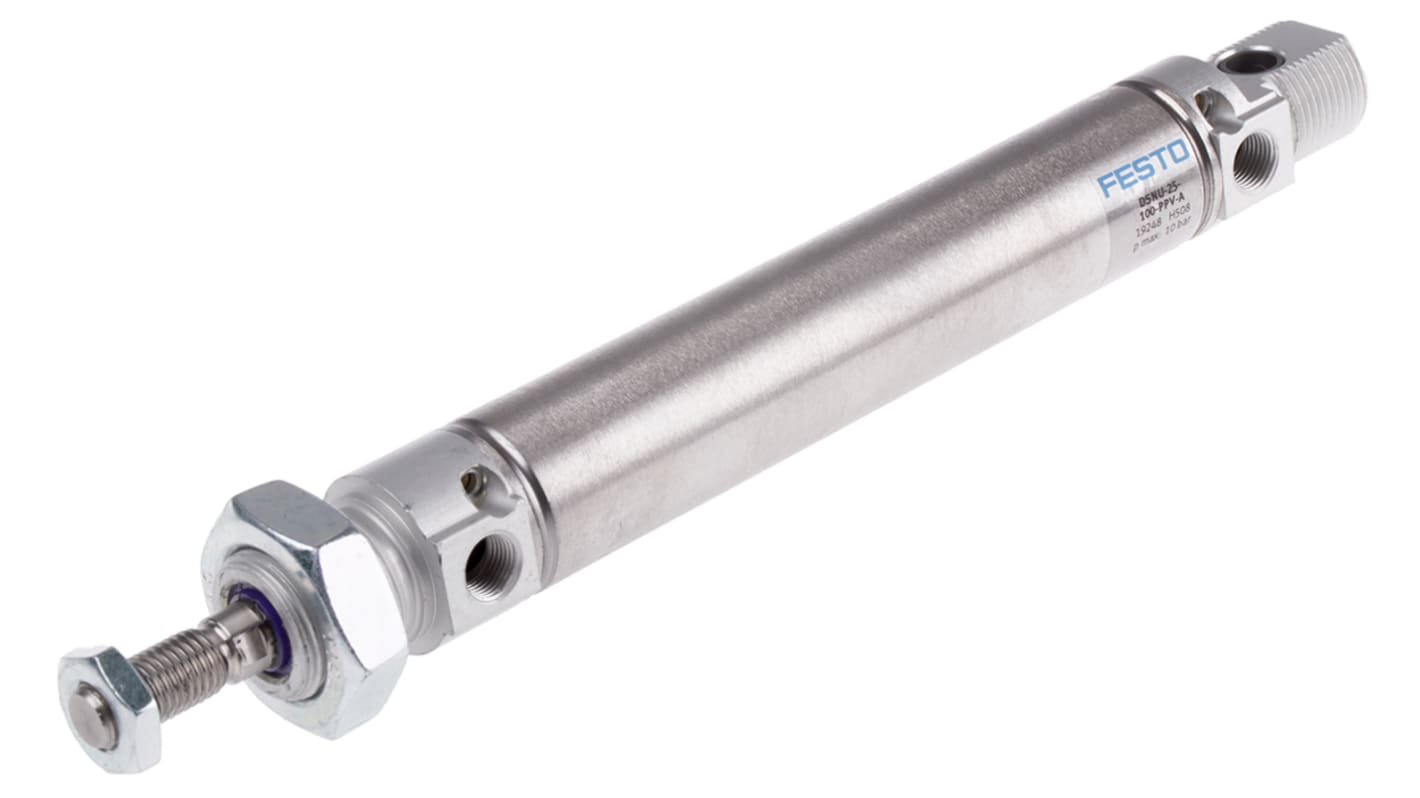DSNU-25-100-PPV-A | Festo Pneumatic Cylinder - 19248, 25mm Bore, 100mm Stroke, DSNU Series ...