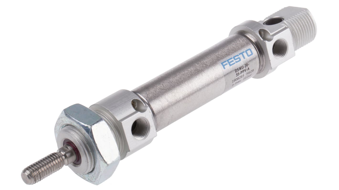 DSNU-20-35-PPV-A | Festo Pneumatic Cylinder - 1908293, 20mm Bore, 35mm Stroke, DSNU Series ...