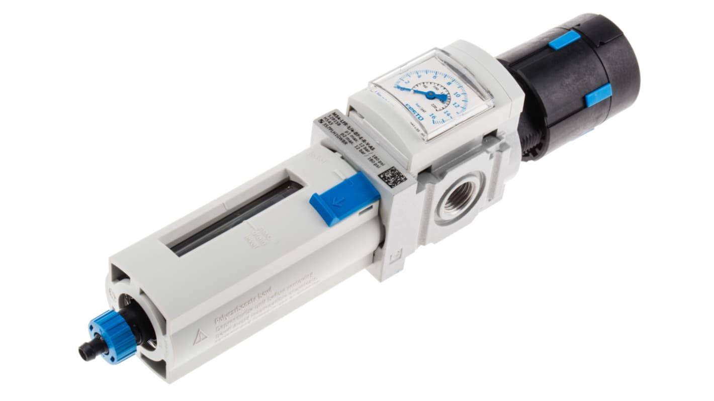 MS4-LFR-1/4-D7-ERV-AS | Festo 过滤减压阀, MS4-LFR系列, 40μm过滤精度, G 1/4接口, 最大压力 ...