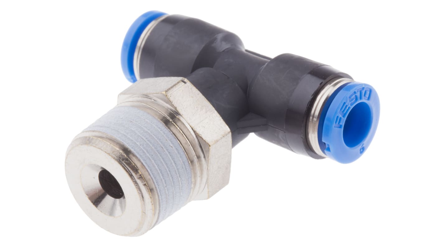 QST-3/8-6 | Festo QS Series Tee Threaded Adaptor, Push In 6 mm to Push ...