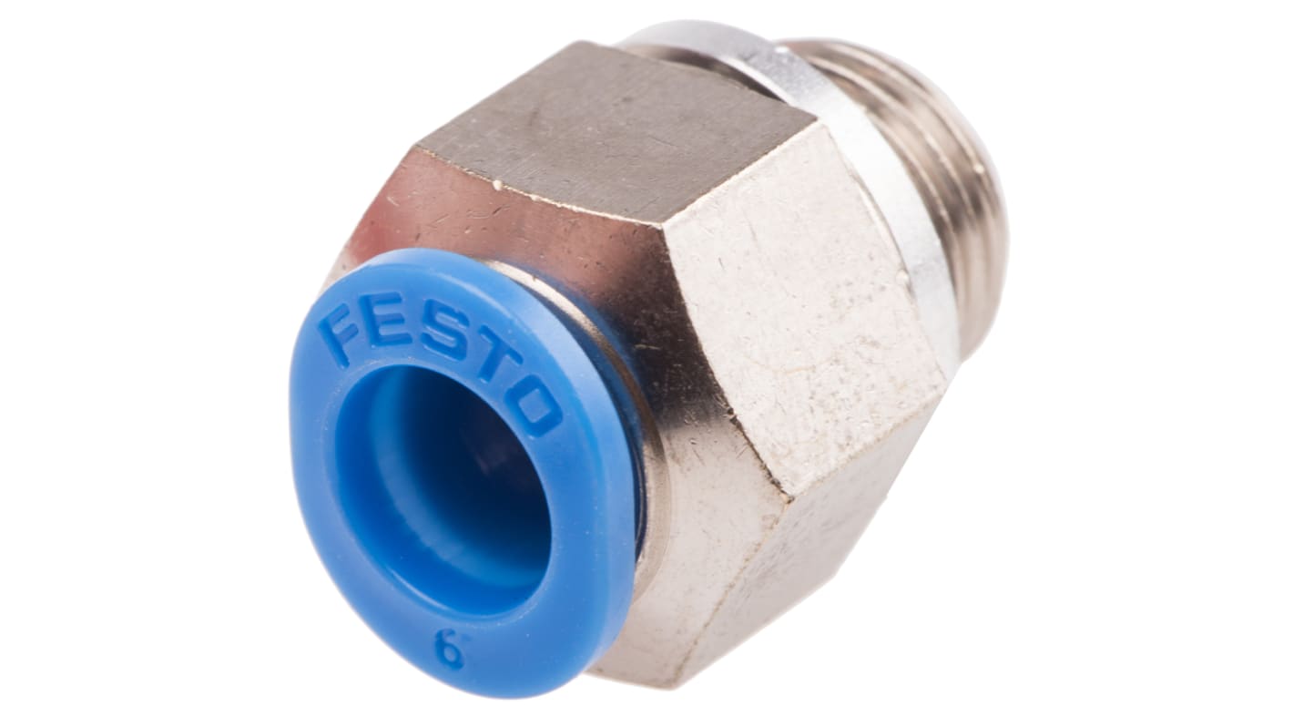 QSM-G1/8-6 | Festo QS Series Straight Threaded Adaptor, G 1/8 Male to Push In 6 mm, Threaded-to ...