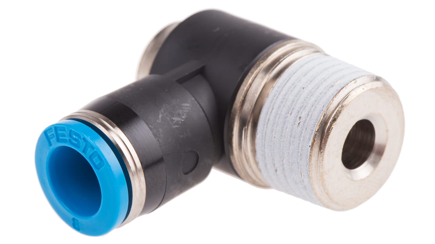 QSLV-3/8-8-I | Festo QS Series Elbow Threaded Adaptor, R 3/8 Male to ...