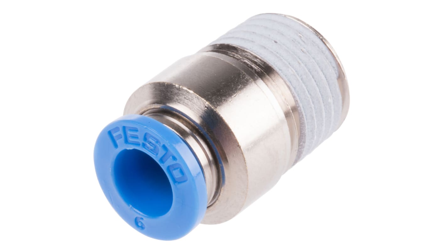 QS-1/4-6-I | Festo QS Series Straight Threaded Adaptor, R 1/4 Male to ...