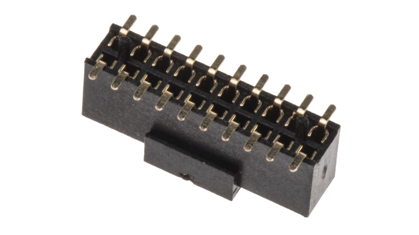 RS PRO Right Angle PCB Mount PCB Socket, 20-Contact, 2-Row, 1.27mm ...