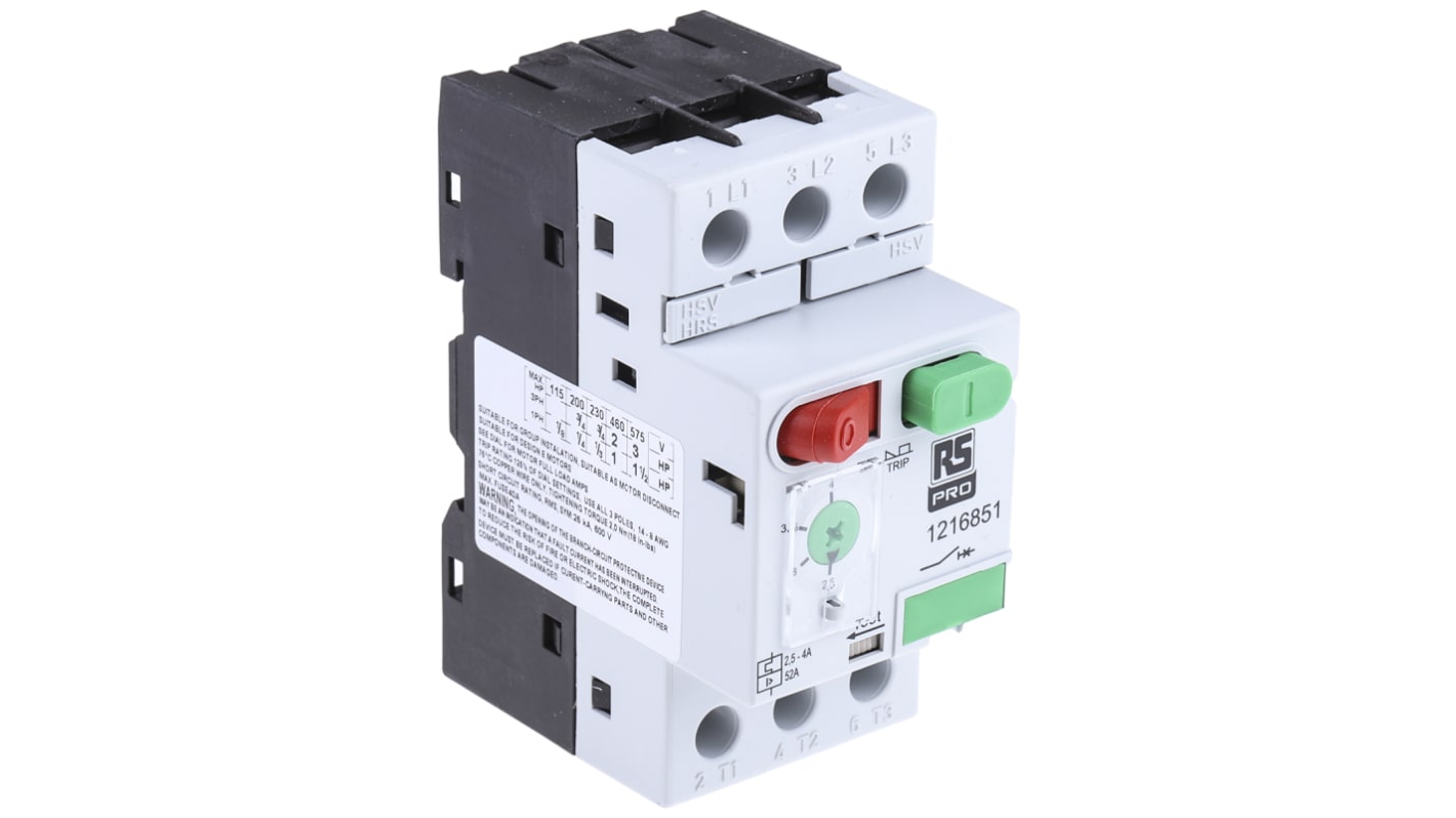 RS PRO 2.5 → 4 A Motor Protection Circuit Breaker | RS