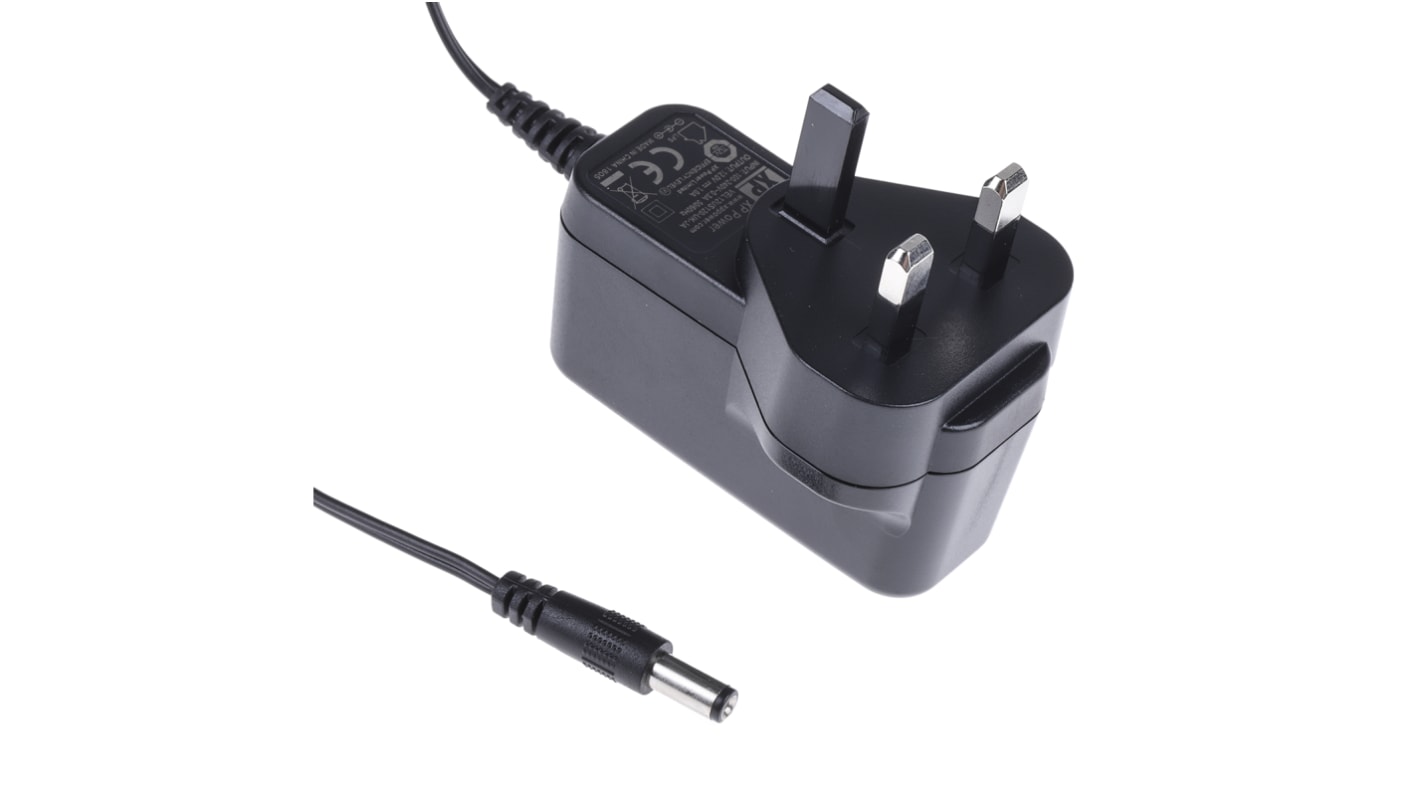 VEL12US120-UK-JA | XP Power 12W Plug-In AC/DC Adapter 12V dc Output, 1A ...