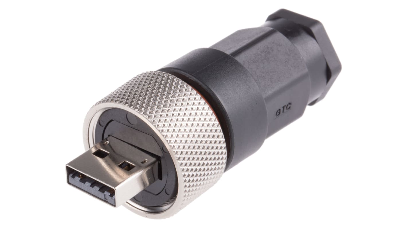 RS PRO, Cable Mount, Plug Type A 2.0 IP67 USB Connector | RS