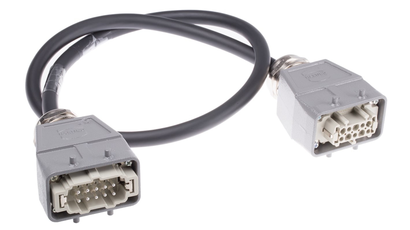 20871466001100 | Harting Cable Assembly, 10 Way, 7A, Female to Male ...