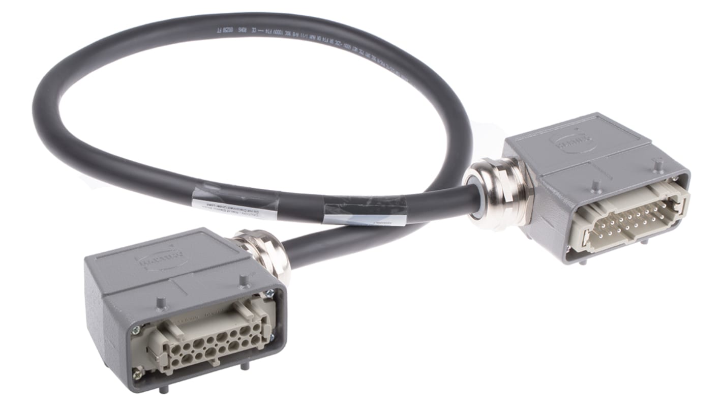 20871469002100 | HARTING Cable Assembly, 16 Way, 7.0A, Female to Male ...