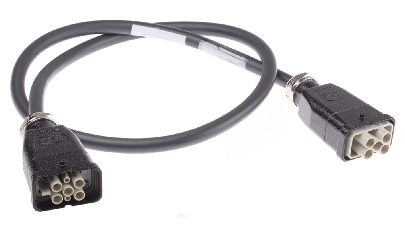 20871473001100 | Harting Cable Assembly, 4 Way, 14A, Female to Male ...