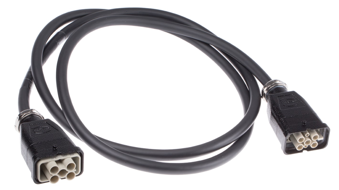 20871473001200 | Harting Cable Assembly, 4 Way, 14A, Female to Male ...